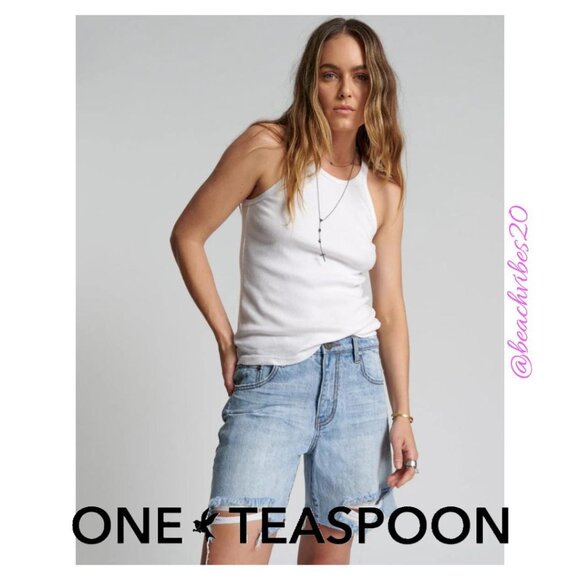 One Teaspoon | Shorts | One Teaspoon Jacksons Mid Waist Wide Leg Denim ...